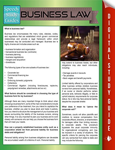 Business Law (Speedy Study Guide): Academic) (Student Companion Edition ...