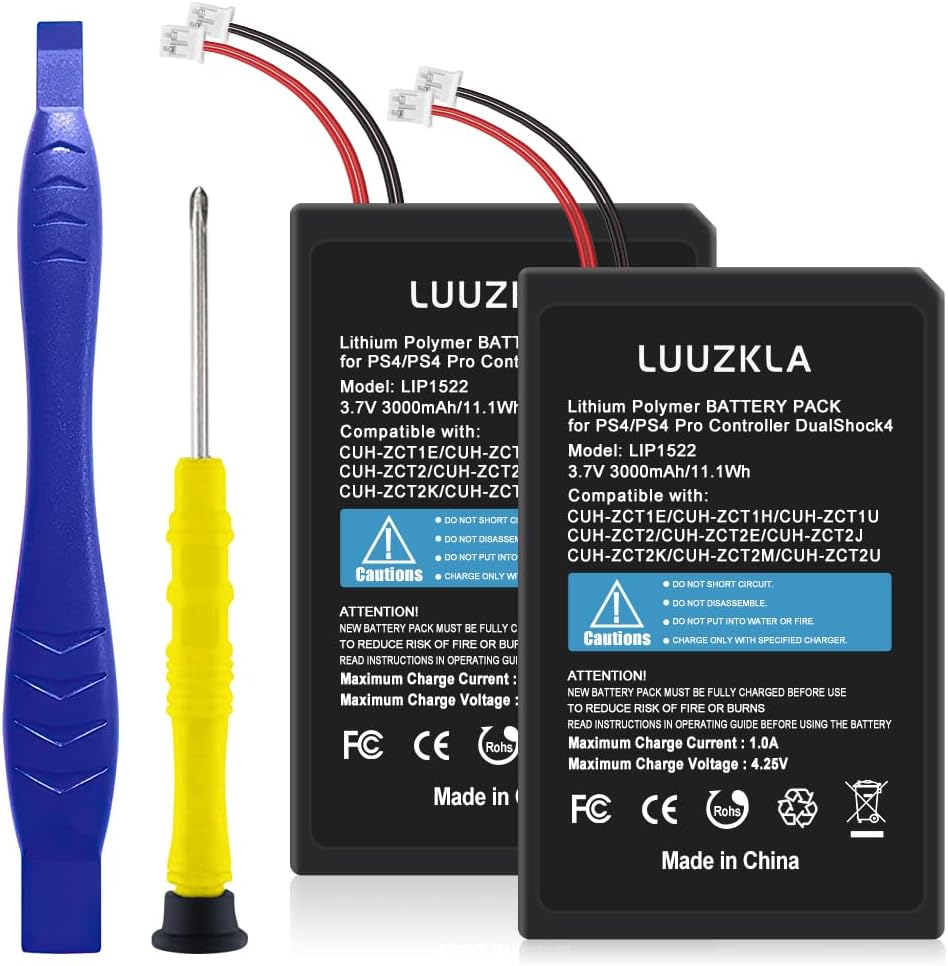 Amazon.com: Luuzkla 3000mAh 2 Pack LIP1522 PS4 Battery, (2024 New ...