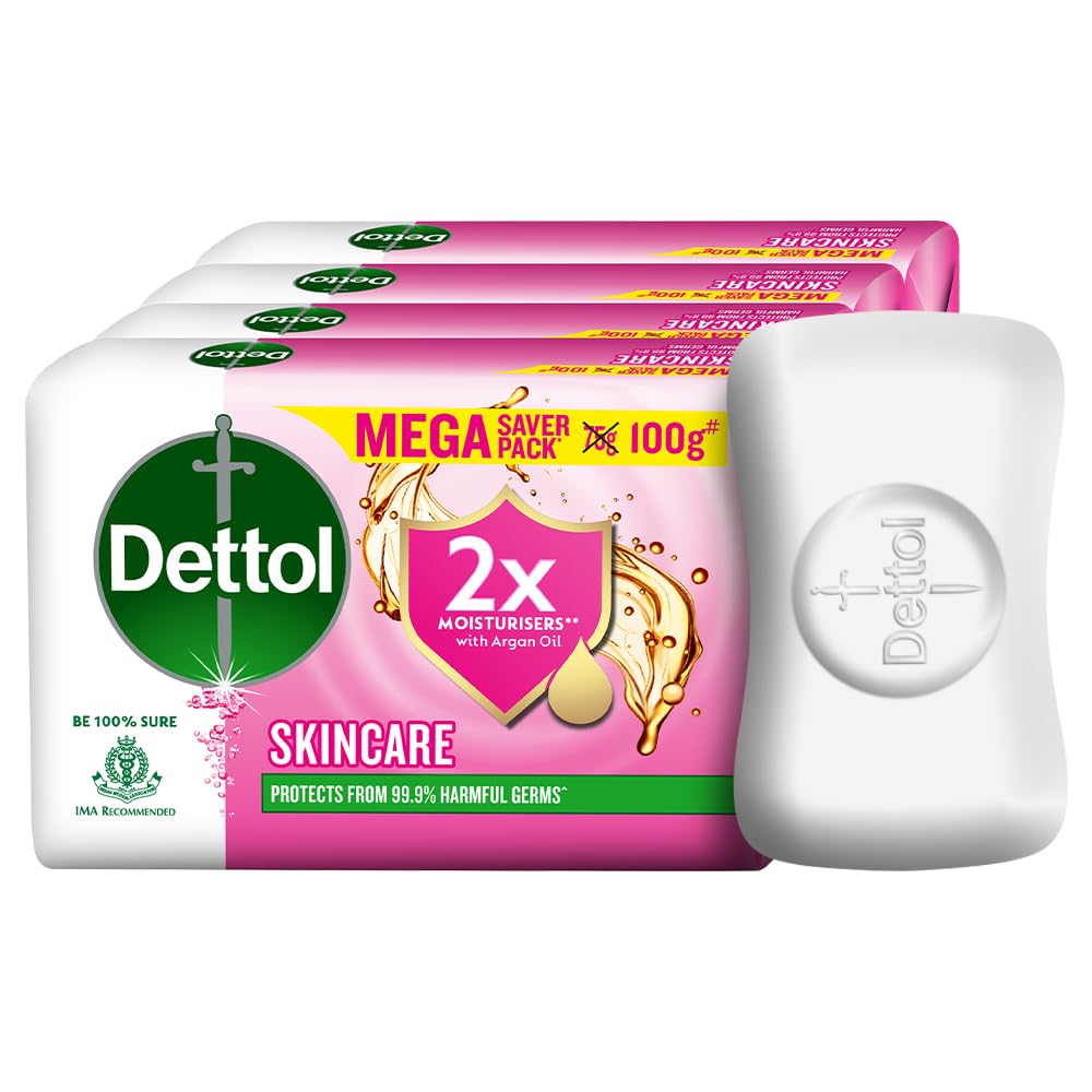 Buy Dettol Skincare Moisturizing Beauty Bathing Soap Bar with Argan Oil (400gm) | Softer Skin ...