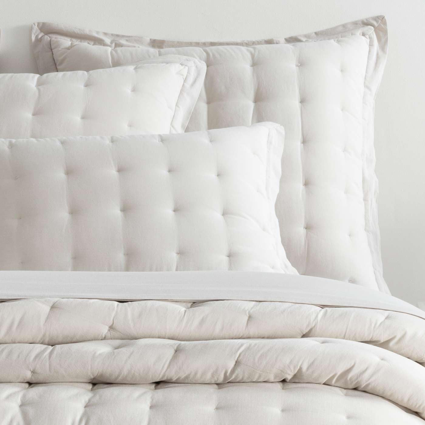 Amazon.com: Pine Cone Hill Cozy Cotton Natural Puff Sham, Euro Size ...