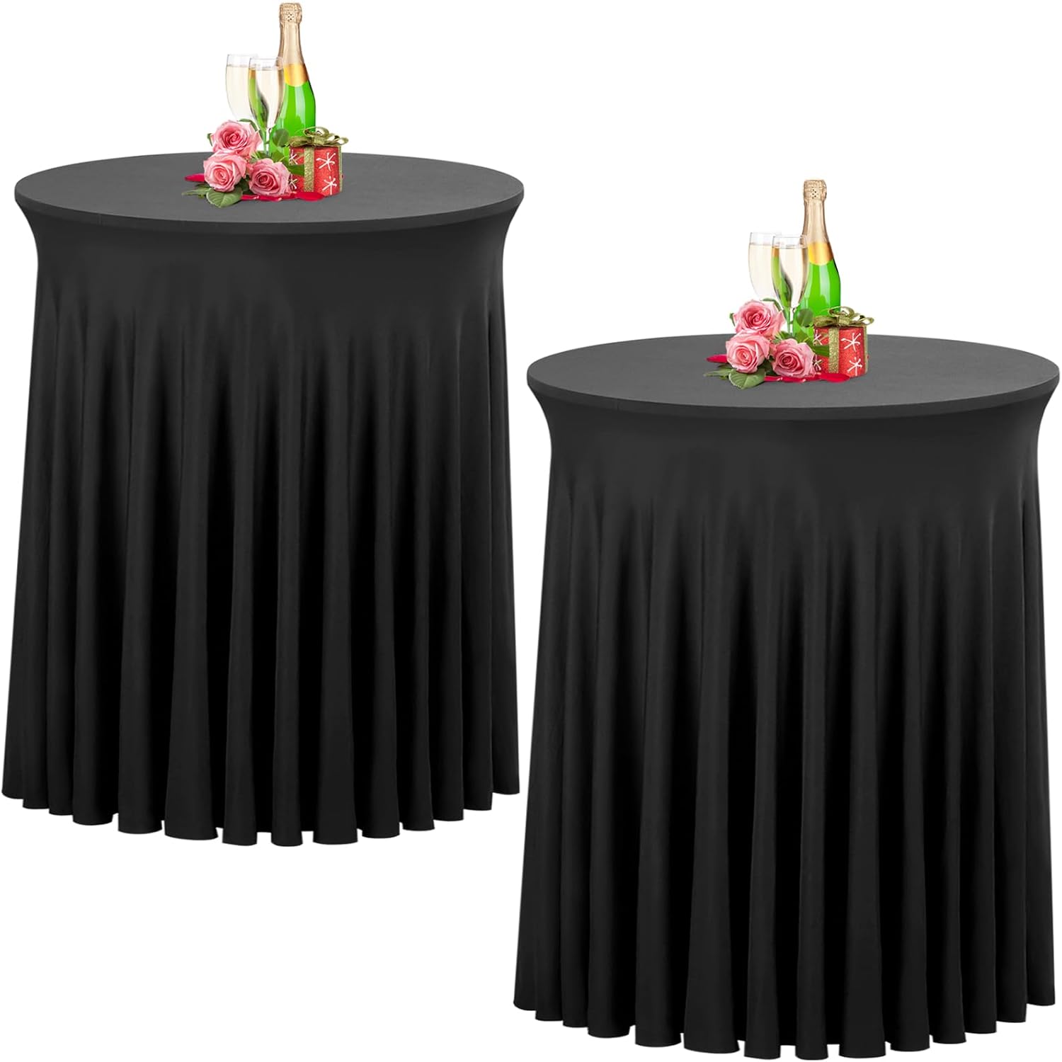 Babenest 32"x 43" Round Cocktail Table Skirt, 2 Pack Spandex Stretch ...