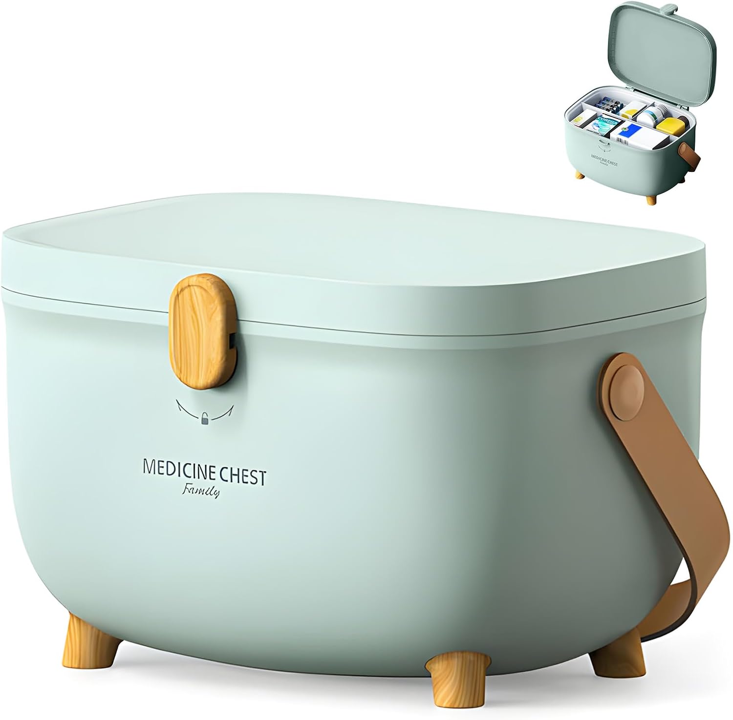 ZONJIE Medicine Storage Box, 2-Layer Large Medication Storage Box ...