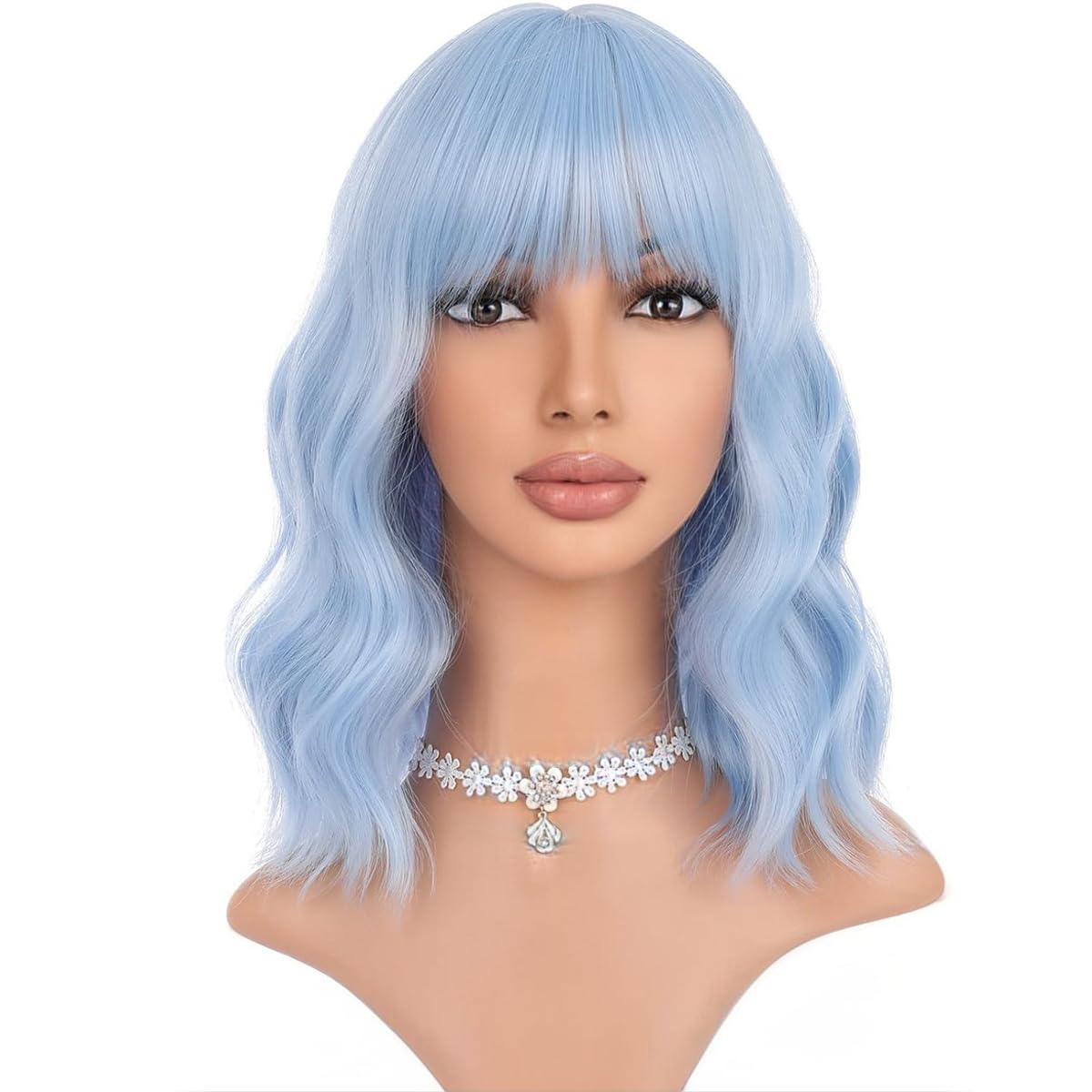 Amazon.com : WTHCOS Light Blue Wig Short Bob Wig Short Blue Wigs for ...