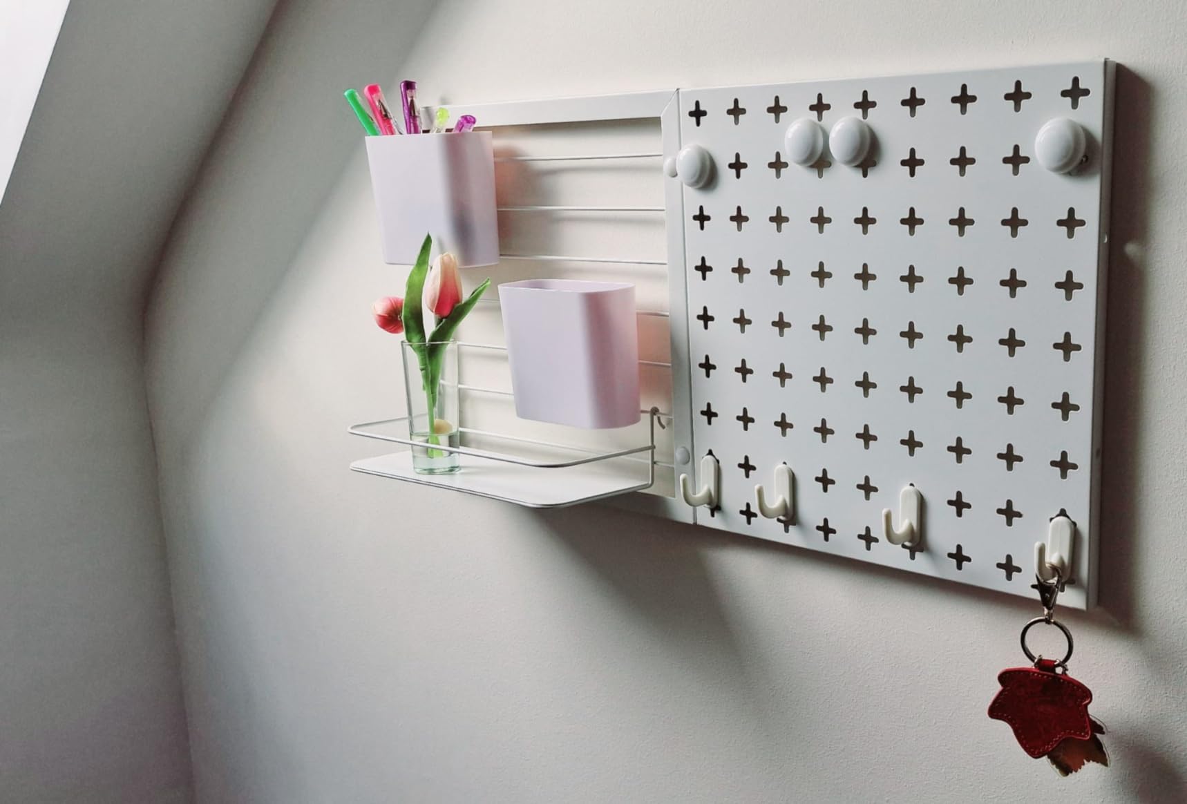 GiantexUK Pegboard Combination Kit, Metal Pegboard Wall Organiser with ...