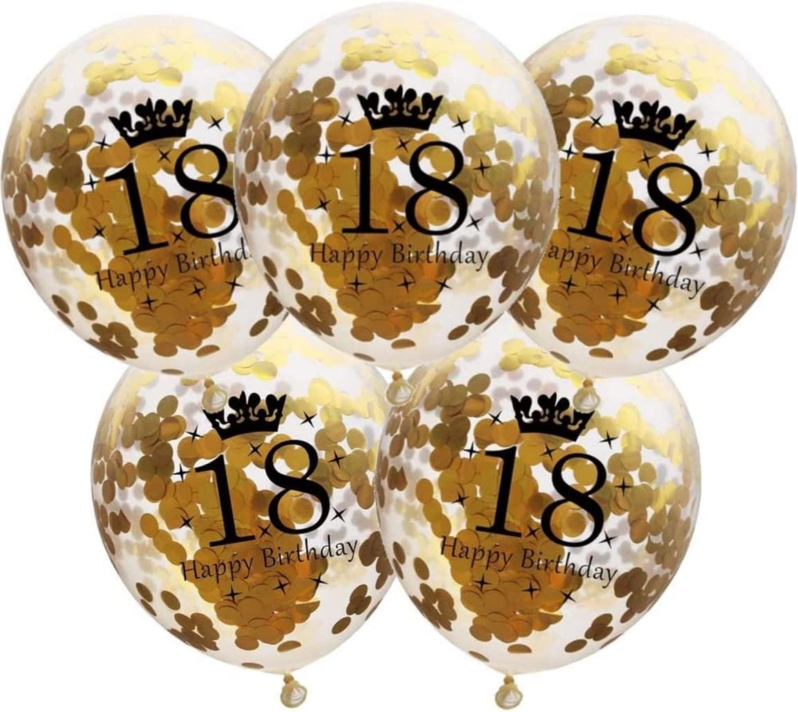 Amazon.com: DIWULI Number Balloons 18 Gold - 18th Birthday Decorations ...