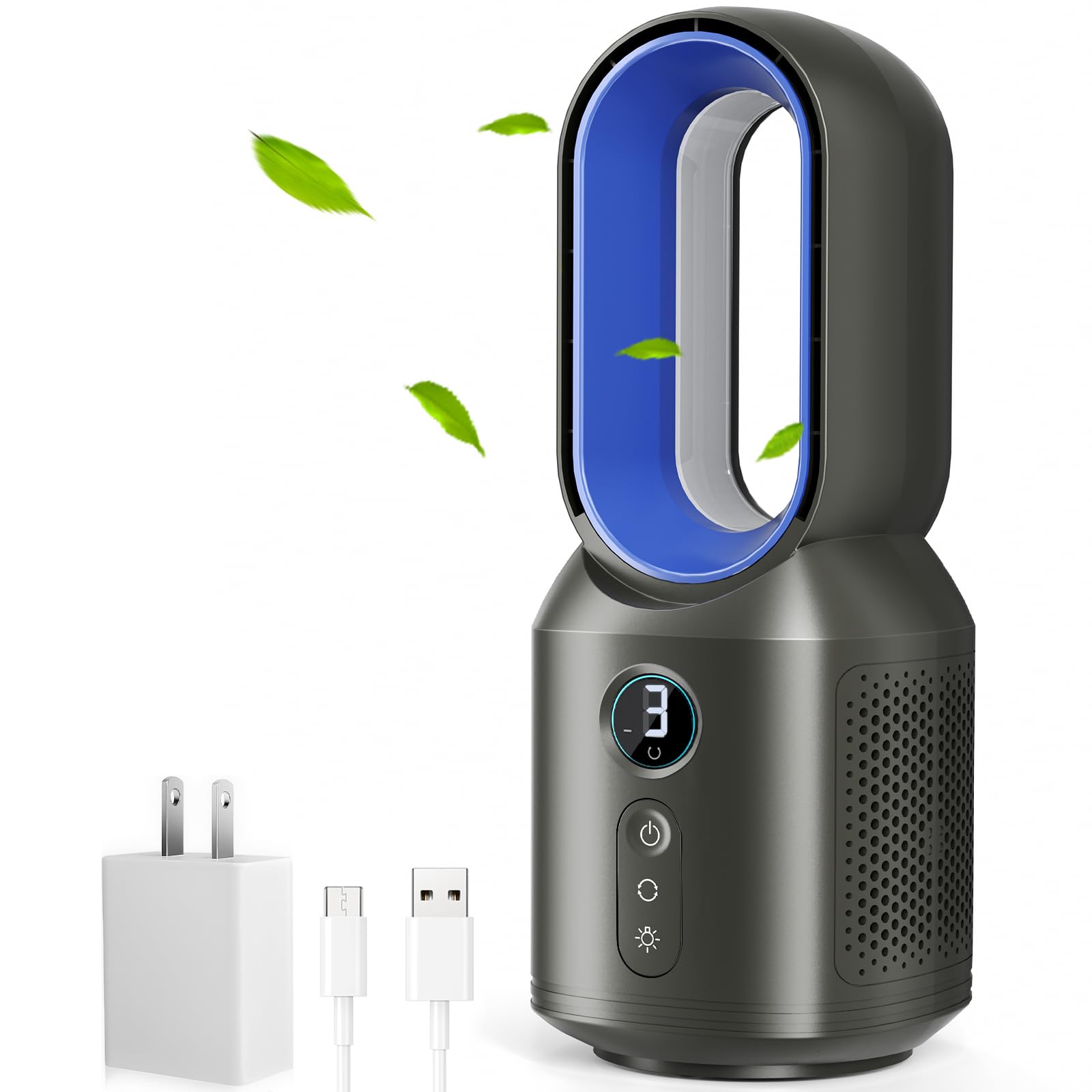 Amazon.com: let'me Desk Fan, 13 Inch Bladeless Table Fan, 106 ...