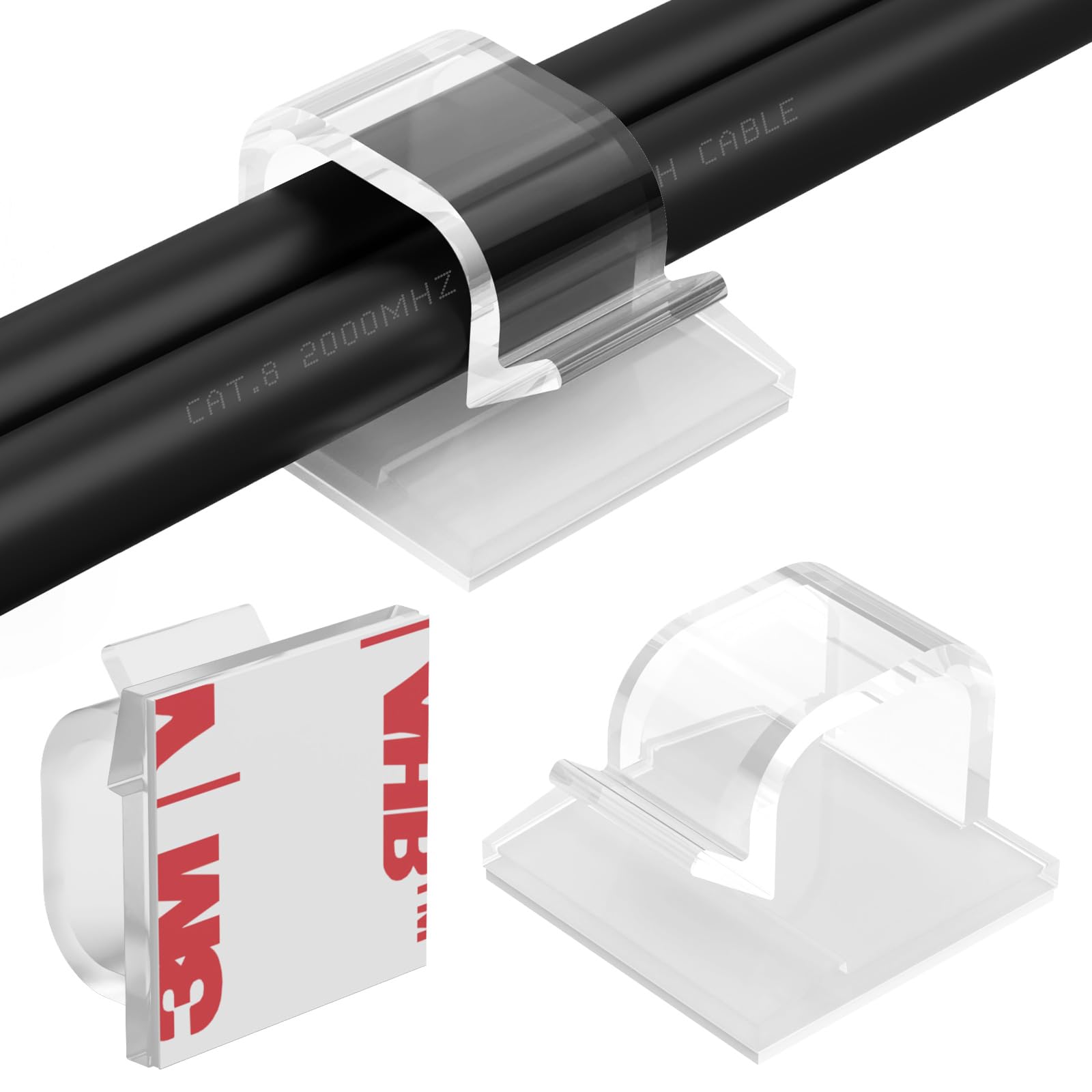 Amazon.com: Large Cable Clips 40pcs with Strong Adhesive Tapes,Wire ...