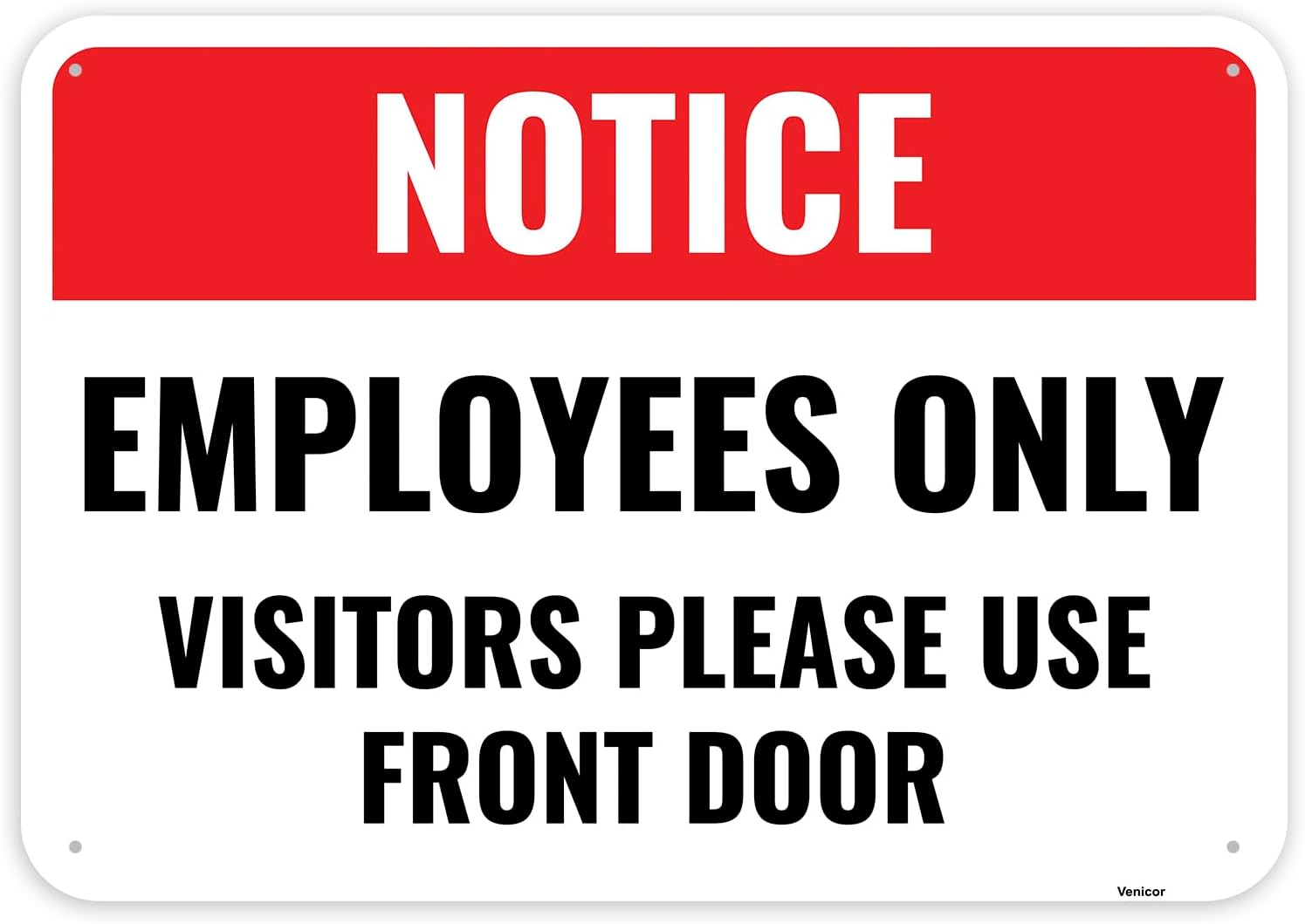1PC Employee Entrance Only Sign, 10 x 7 Inches - Aluminum Employees ...