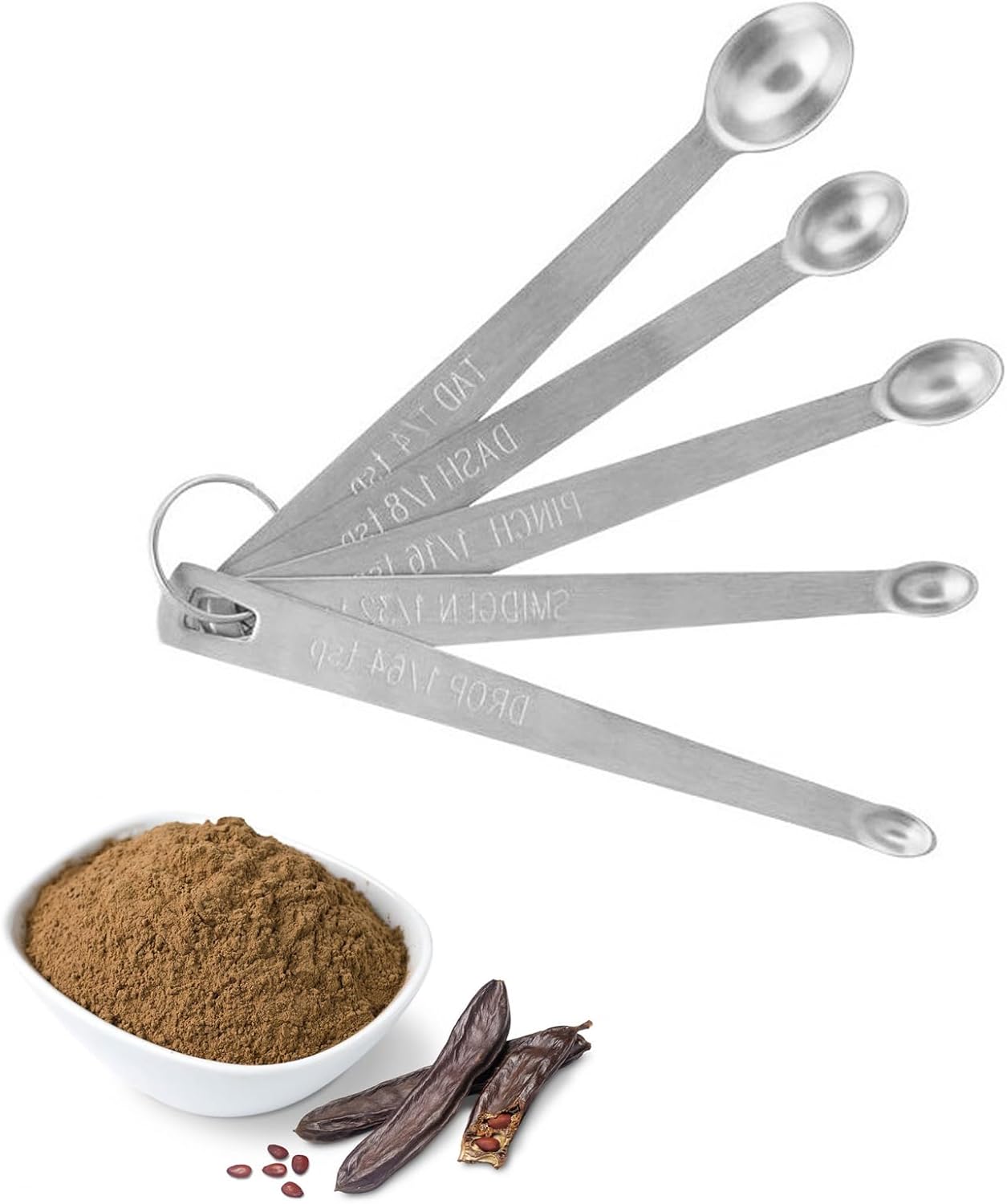 5 Pieces Set Mini Spoon, Tiny Spoons Teaspoon Stainless Steel Measuring ...