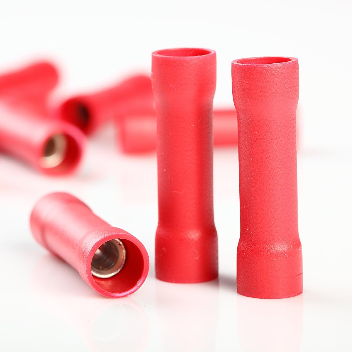Amazon.com: Wire 8 GA Butt Connectors Vinyl 8 Gauge AWG Terminals for ...