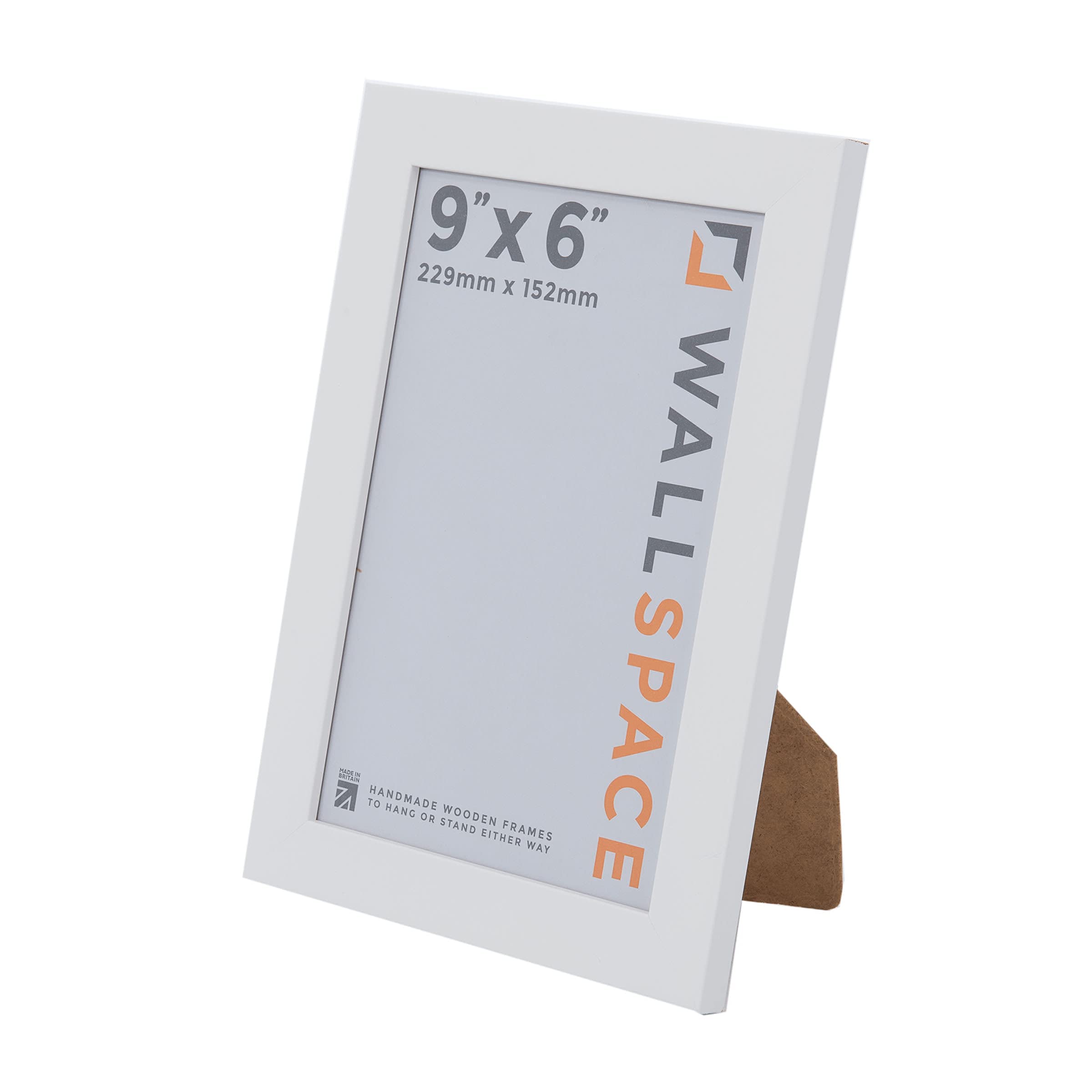 Wall Space 9x6 White Frame | White 9x6 Picture Frame | Solid Wood 6x9 ...