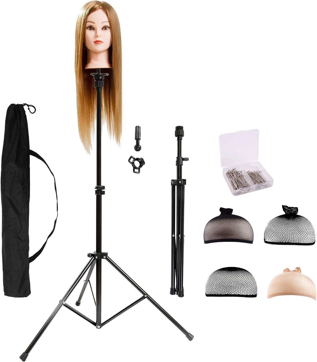 Amazon.com: HYOUJIN Wig Head Stand,Wig Stand Tripod Mannequin Head ...