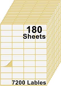 YOUNTHYE 7200PCS sticky labels, 38x19mm Small labels stickers ...