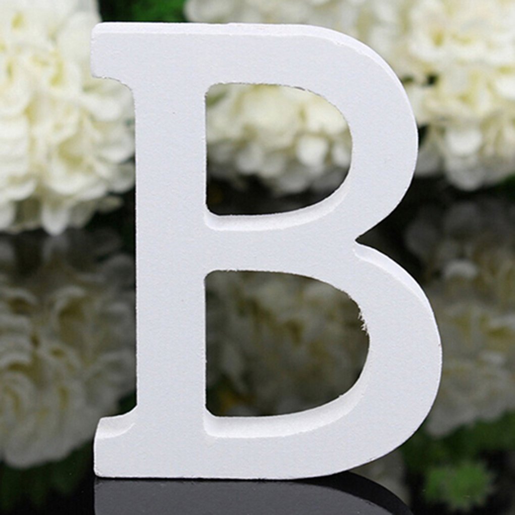 Gemini_mall® Woodcraft White Wooden Alphabet Letters Wedding Party ...