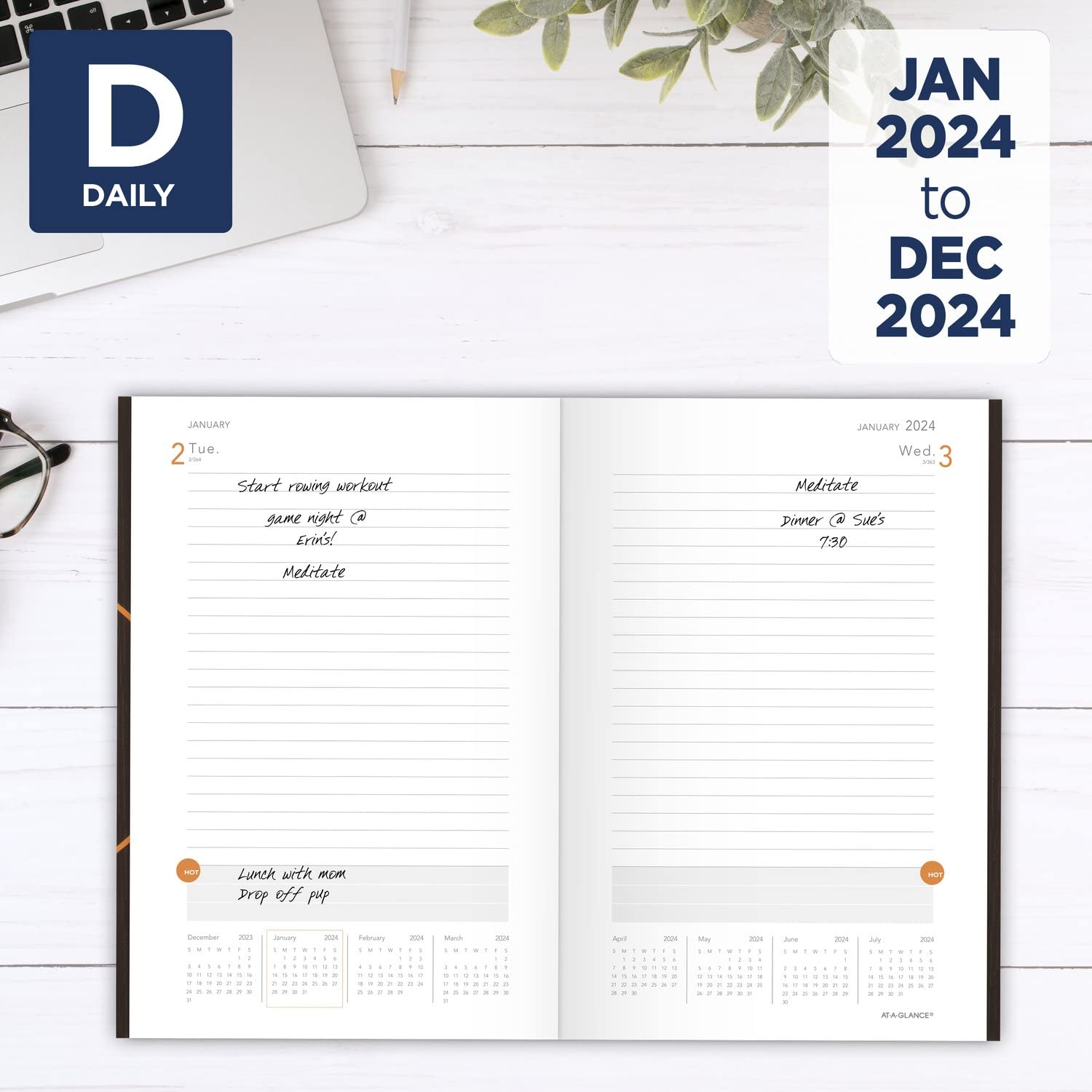 Snapklik.com : AT-A-GLANCE 2024 Daily Planning Notebook, Plan Write ...