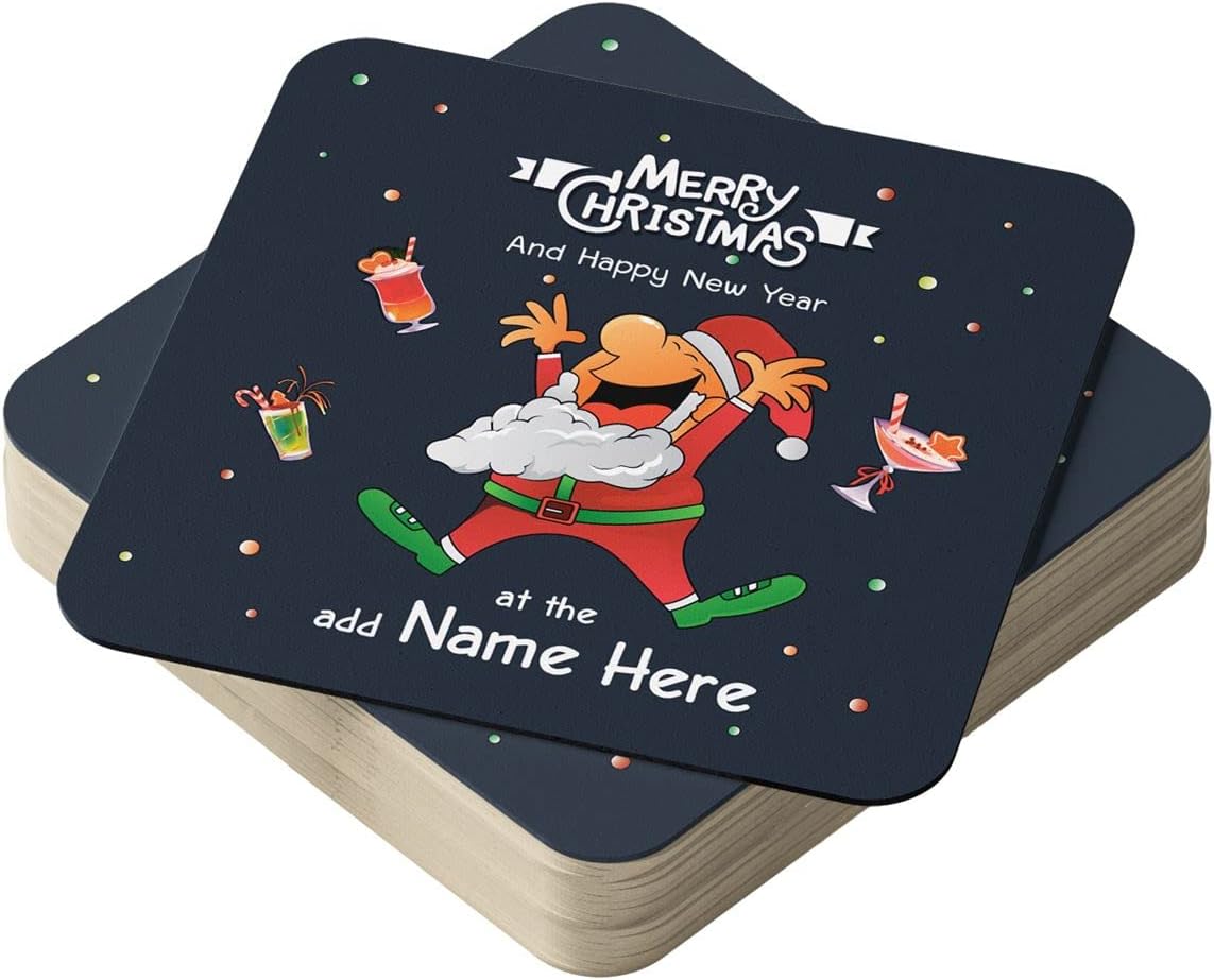 Personalised Christmas Beer Mats & Drink Mats - Set of 24 Custom ...