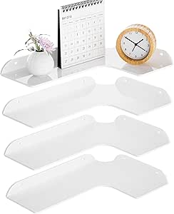 Amazon.com: Sezanrpt 8x11.8 Inch Corner Shelf Wall Mount Set of 4, White Acrylic Corner Floating ...