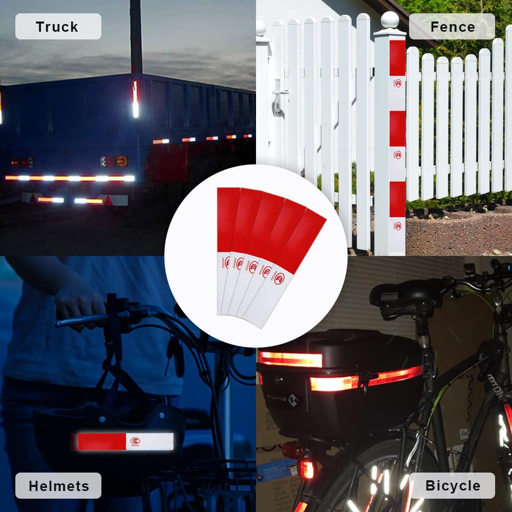 Snapklik.com : Reflective Tape, 2" 12" 40 Pack Red/White Conspicuity ...