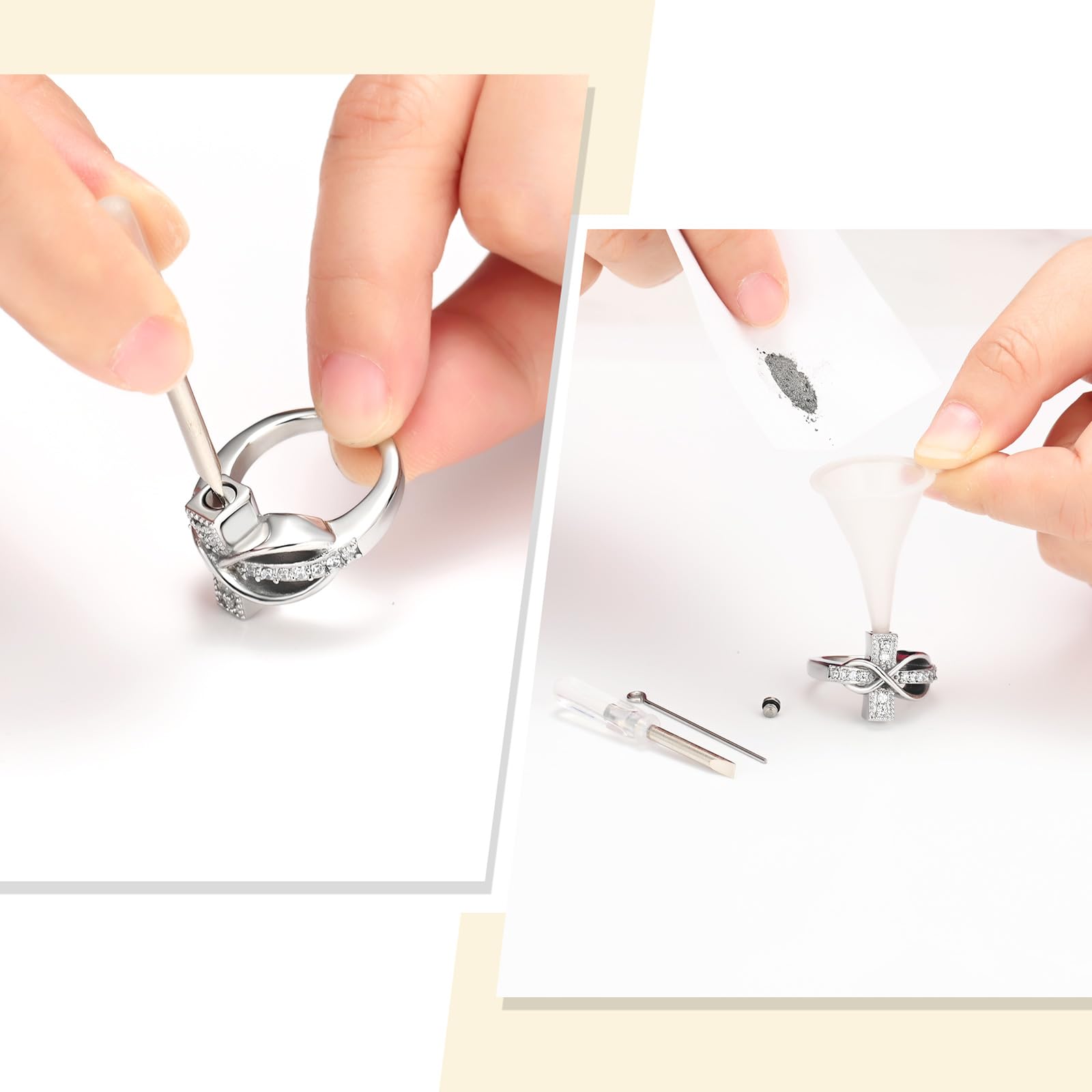 Snapklik.com : Oinsi Urn Rings For Ashes, Heart Cross Infinity Shape ...