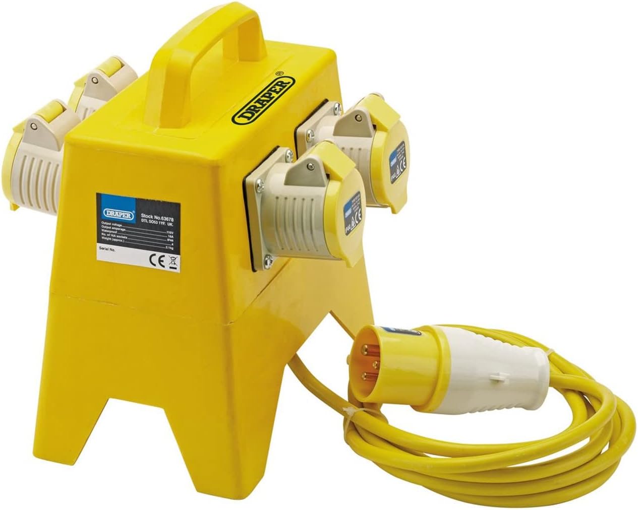 Draper 63678 4 Way Extension Lead Junction Box : Amazon.co.uk: DIY & Tools