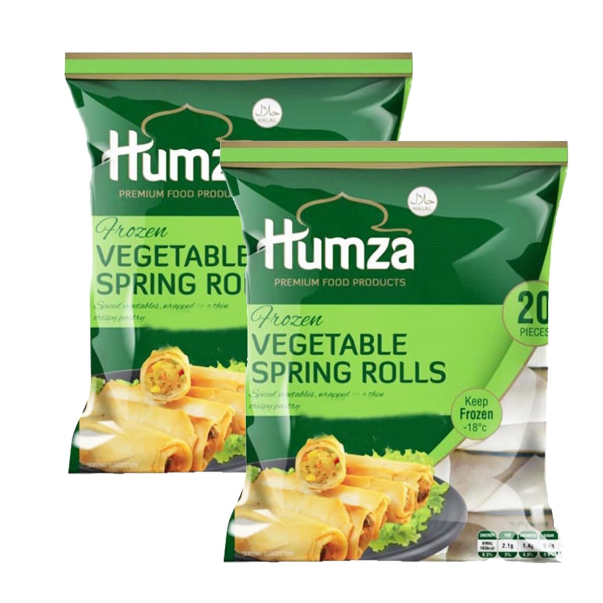 Humza's Vegetable Spring rolls 650g - 20pcs, Frozen, Spiced Vegetables ...