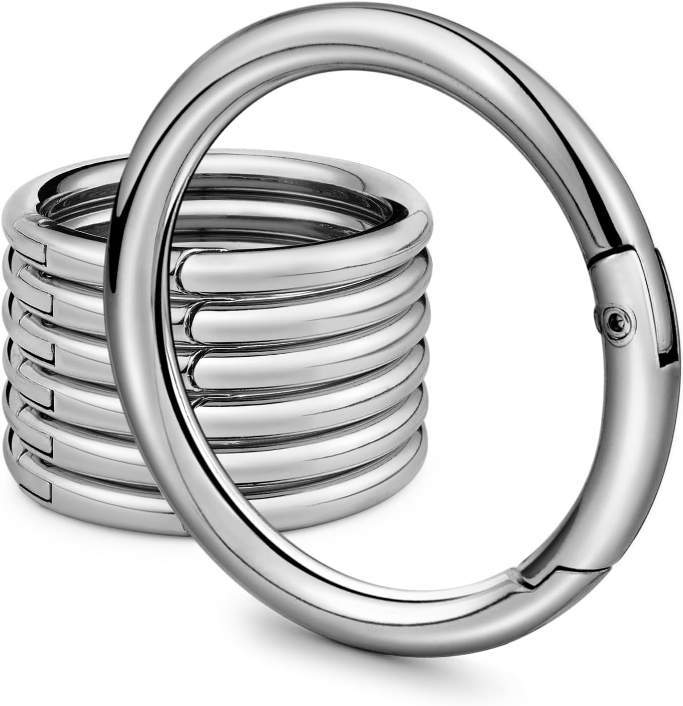 Amazon.com: 6pcs Metal Spring O Rings Round Carabiner Key Ring Clip for ...