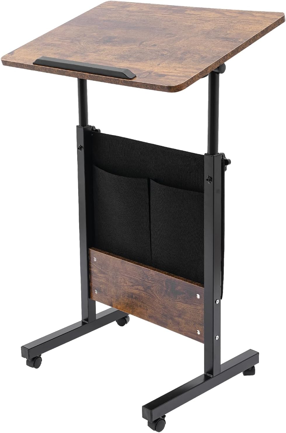 Amazon.com: Rolling Desk Adjustable Height (32-47in) Small Standing ...