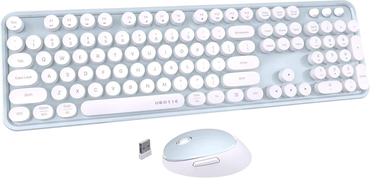 Amazon.com: UBOTIE Colorful Computer Wireless Keyboard Mouse Combos ...