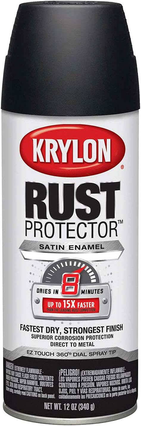 Krylon Rust Preventative Enamel Satin Black 12oz. Aerosol Can - Lot of ...