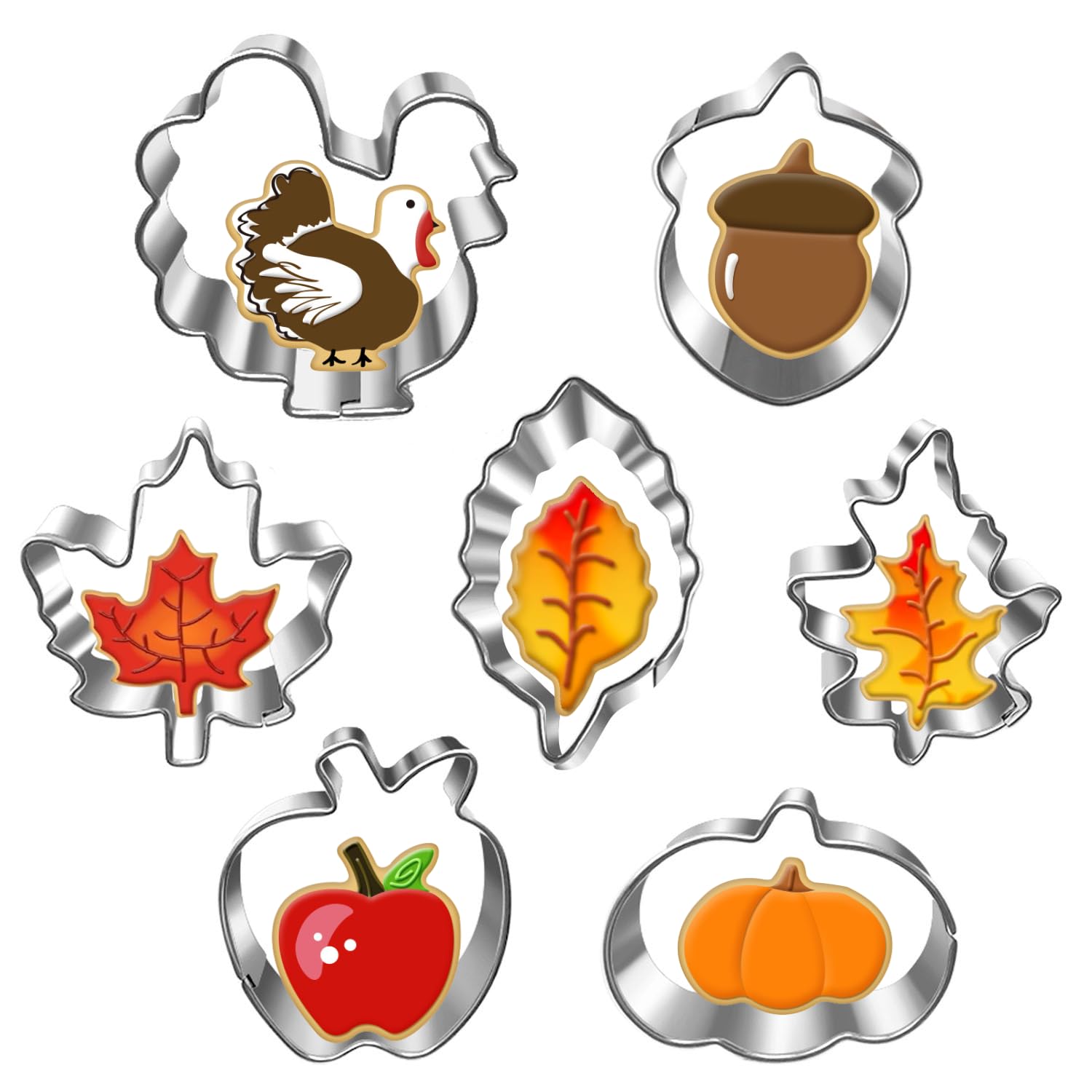 Amazon.com: Auktosmn Mini Autumn Cookie Cutter Set-7 Piece-2.0 Inch ...