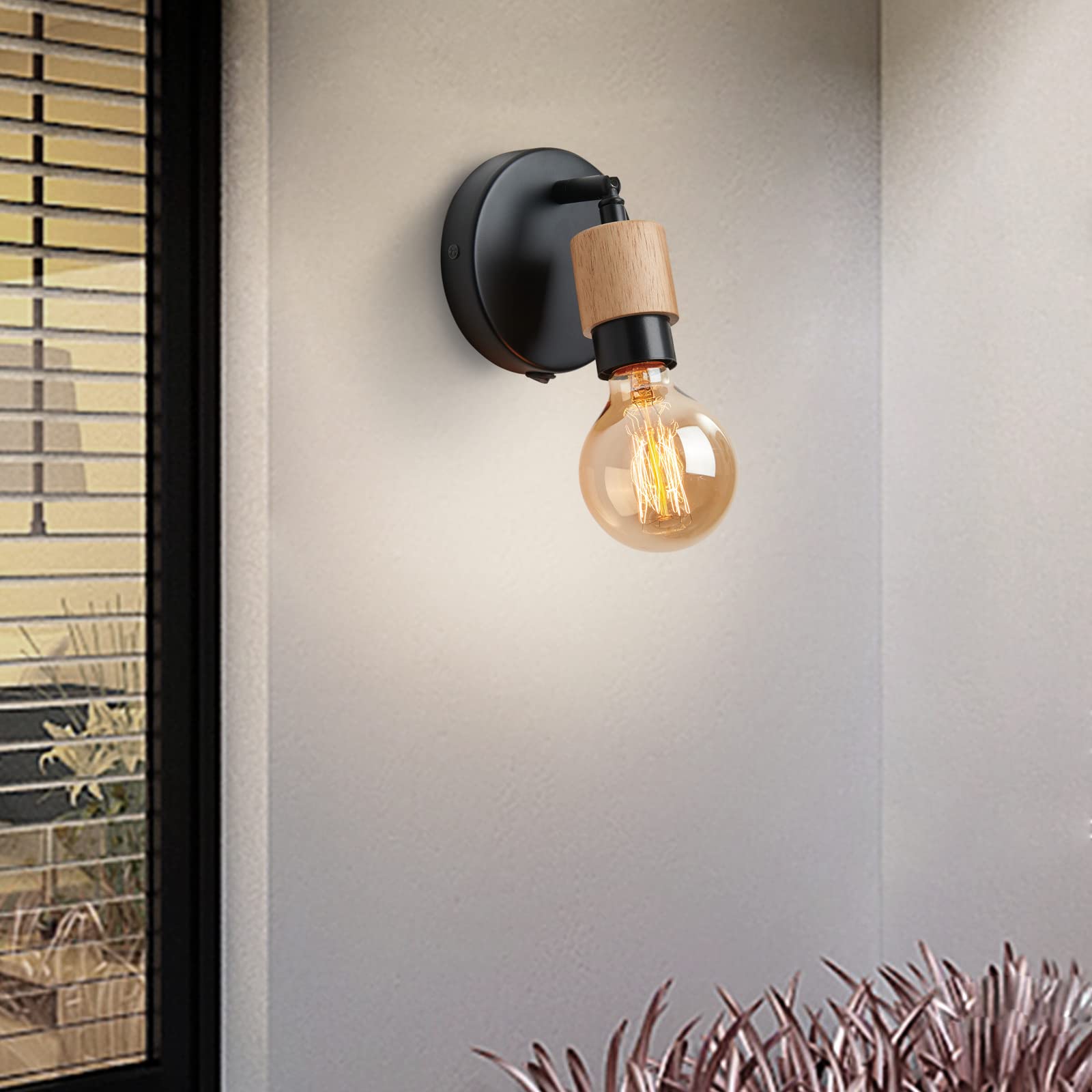 Black Indoor Edison Wall Sconces AIJIASI Black Wall Sconce Light,