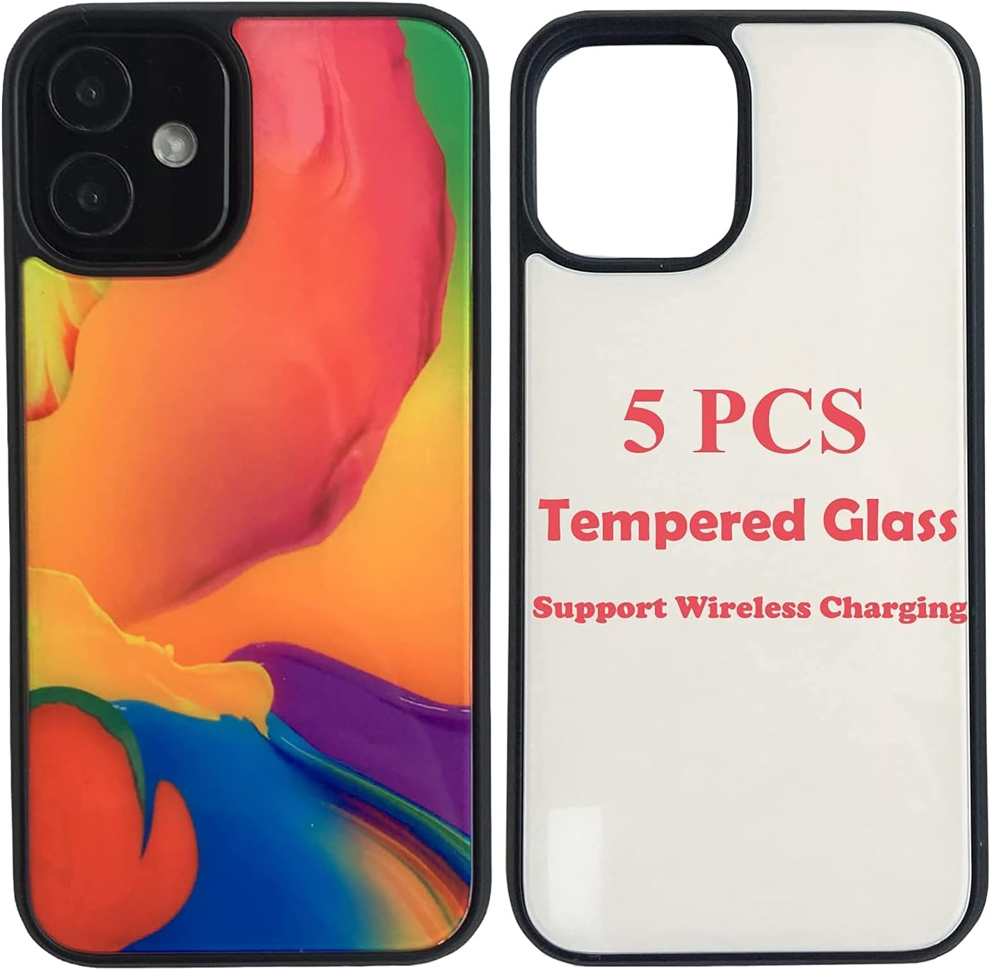 Amazon.com: JUSTRY 5 PCS Sublimation Blanks 2D Phone Case Tempered ...