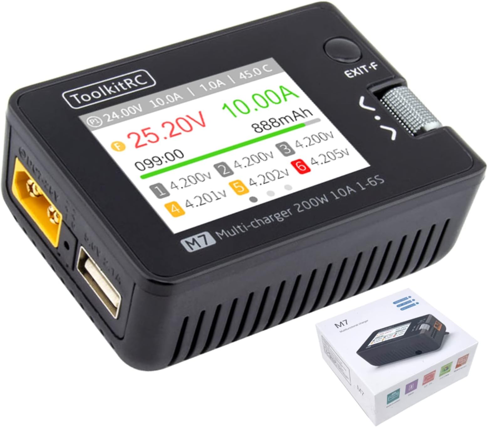 Amazon.com: HTLNUZD ToolkitRC M7 Balance Charger Discharger 200W 10A DC ...