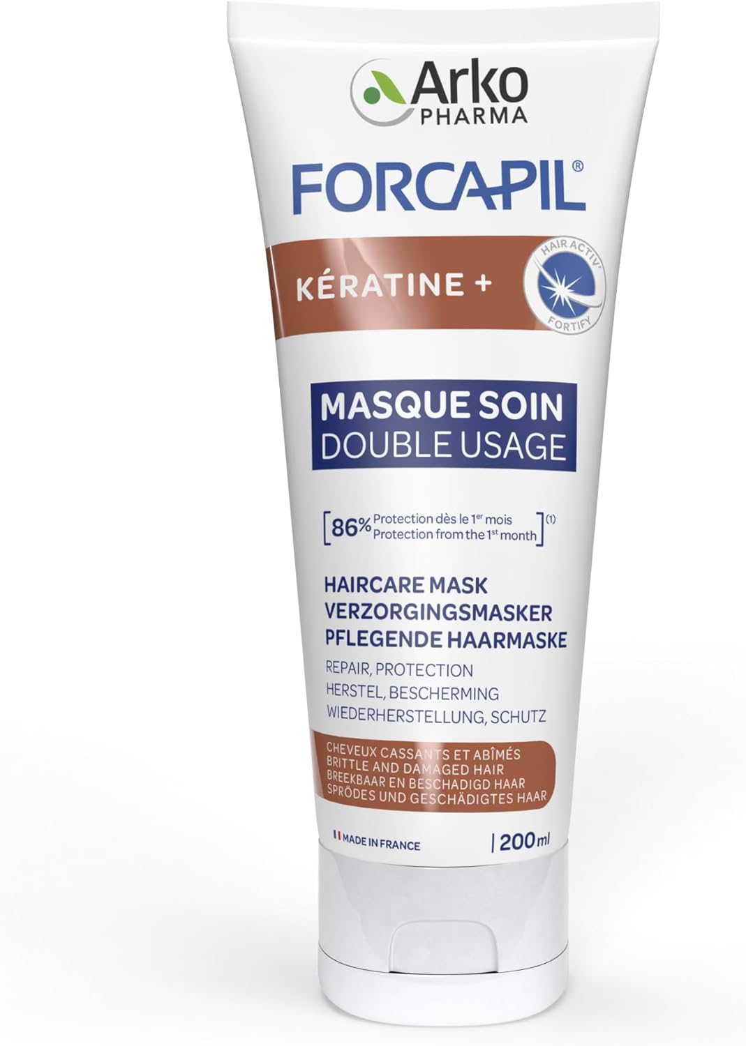 Arkopharma Forcapil Keratin + Care Mask Double Use 200ml : Amazon.co.uk ...