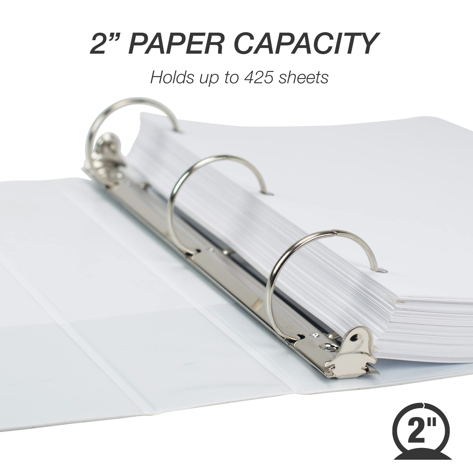 Samsill Economy 2 Inch 3 Ring Binder, Made in the USA, Round Ring ...