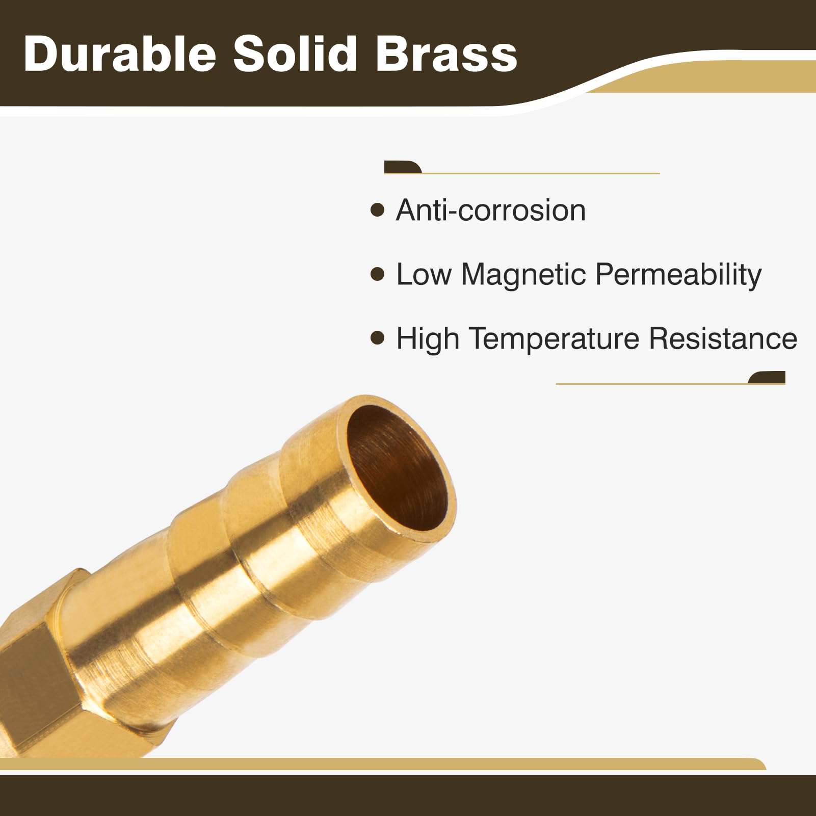 Snapklik.com : 5/16" Barb Fitting, Brass Hose Barb Union Splicer, Heavy ...