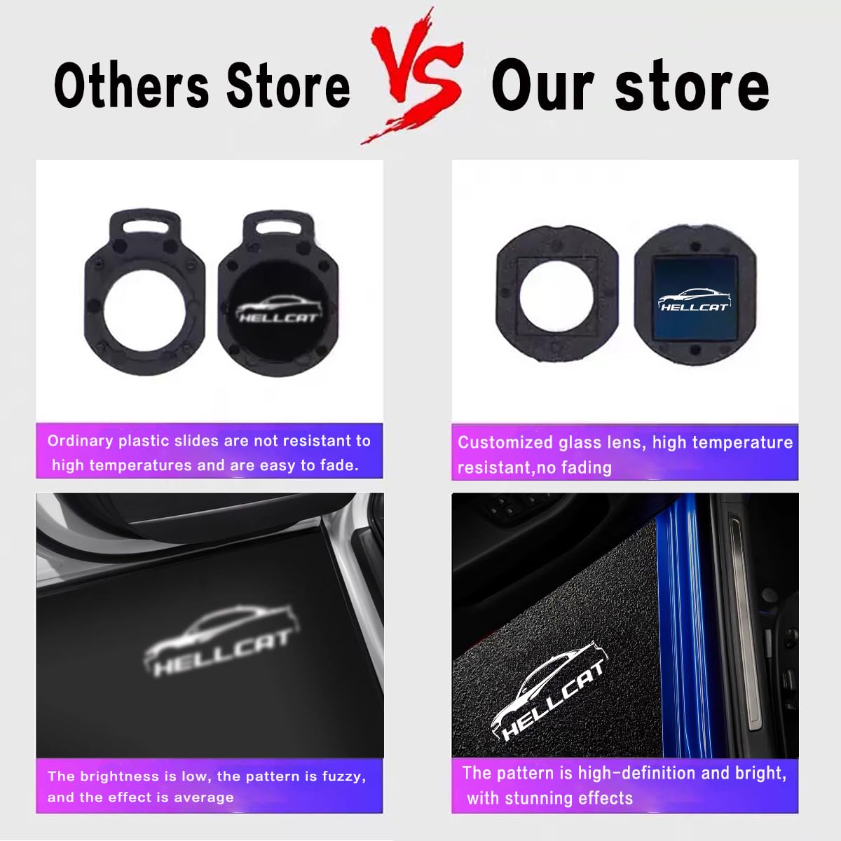 Snapklik.com : 2pcs Never Fade Door Light Led Logo For Dodge Charger ...