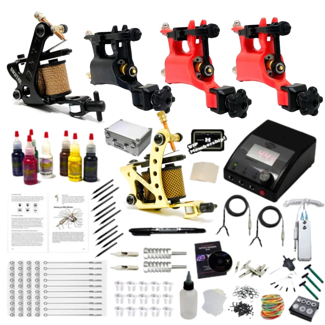 Amazon.com: Tattoo Kit Inkstar Tattooing Set (Ace C + Radiant 7 Colors ...