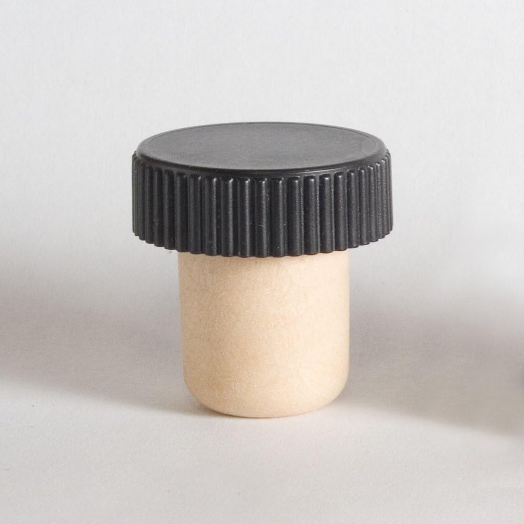 Amazon.com: Synthetic Cork Closure with Ribbed Black Plastic Cap (12 ...