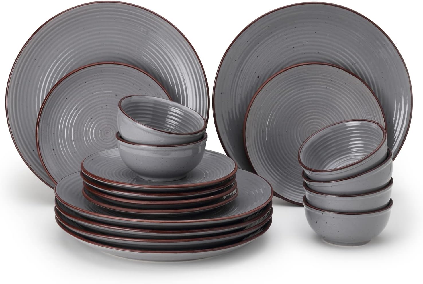 Buy VolCraft Ceramic Dinner Set Ceramic Plate and Bowl Set Microwave ...