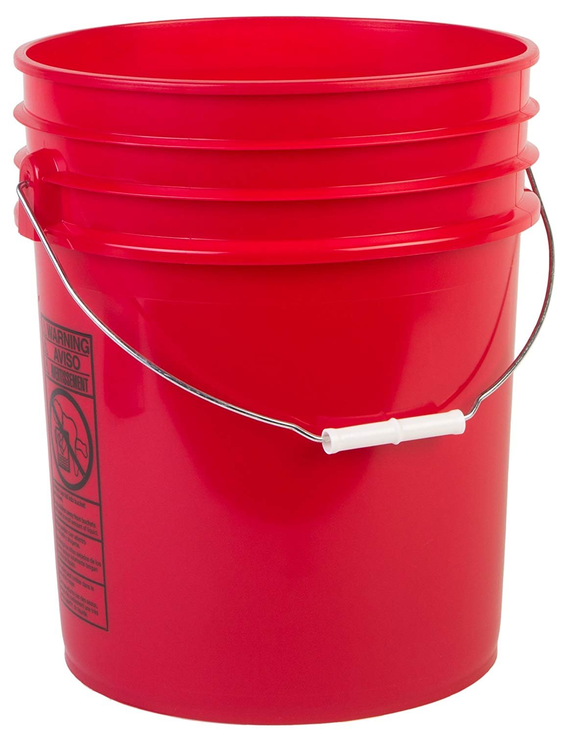 Red Utility Bucket Easy Peel Lid Food Grade 5 Gallon Buckets With Lids ...