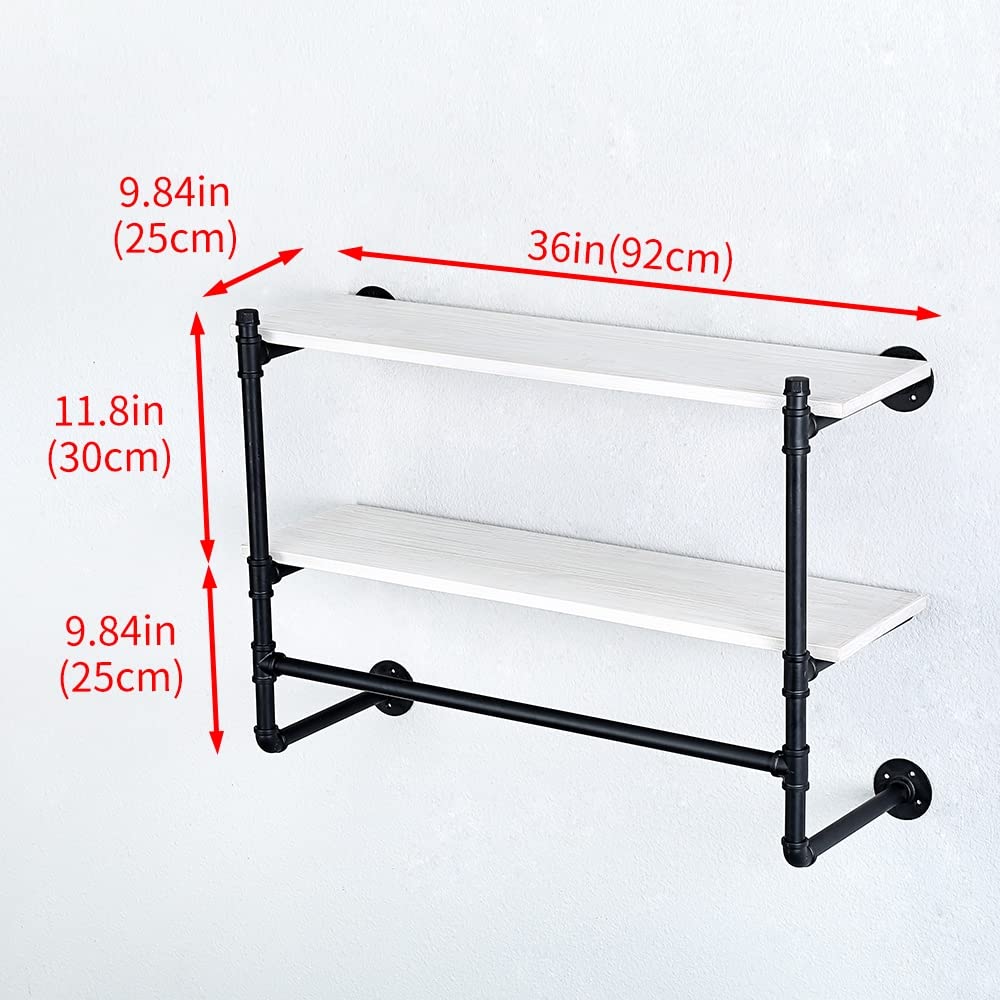 Snapklik.com : ZAIZHUo Industrial Pipe Clothing Rack Wall Mounted