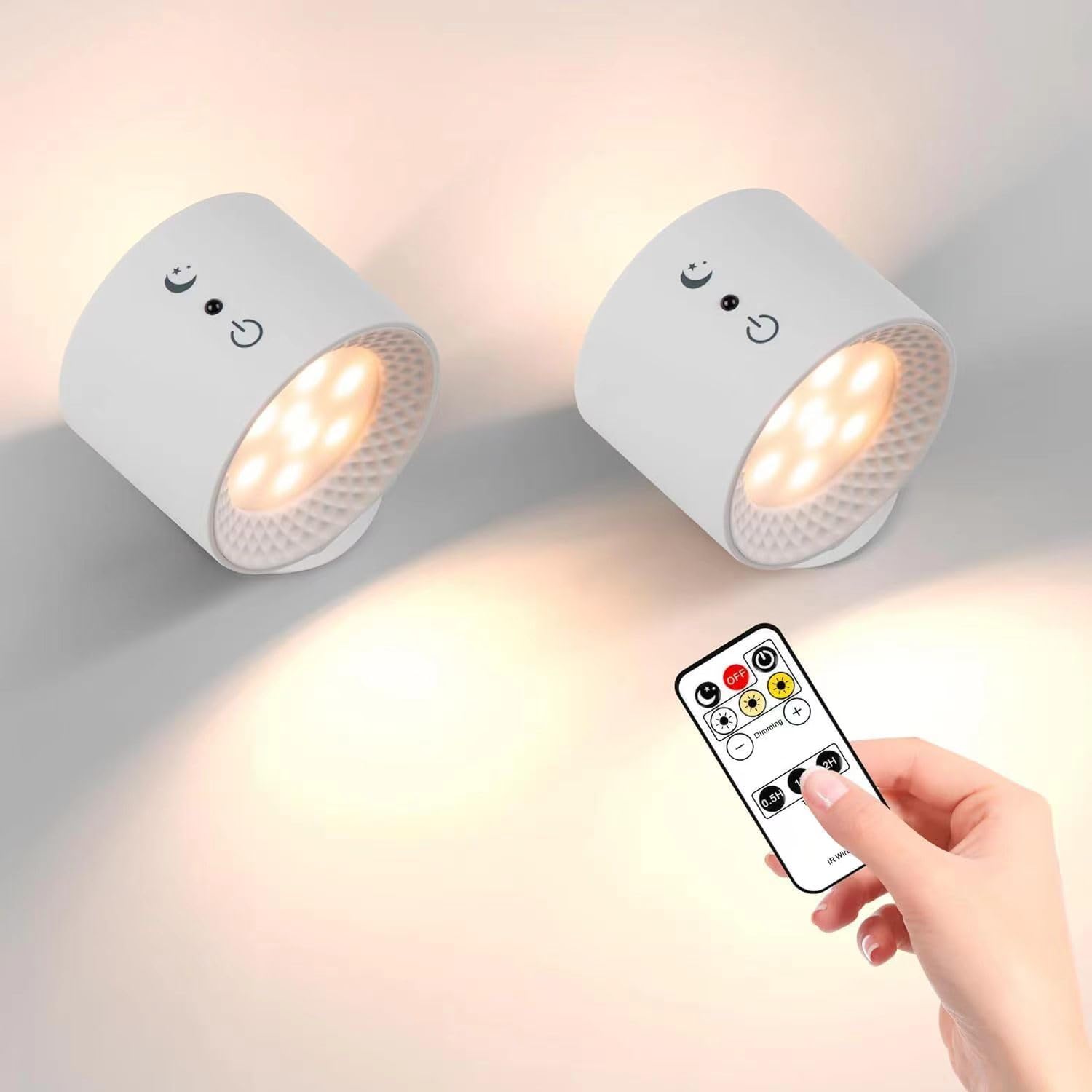 LED Wall Light 2 Pack, Wall Sconce with Rechargeable Battery, Wall ...
