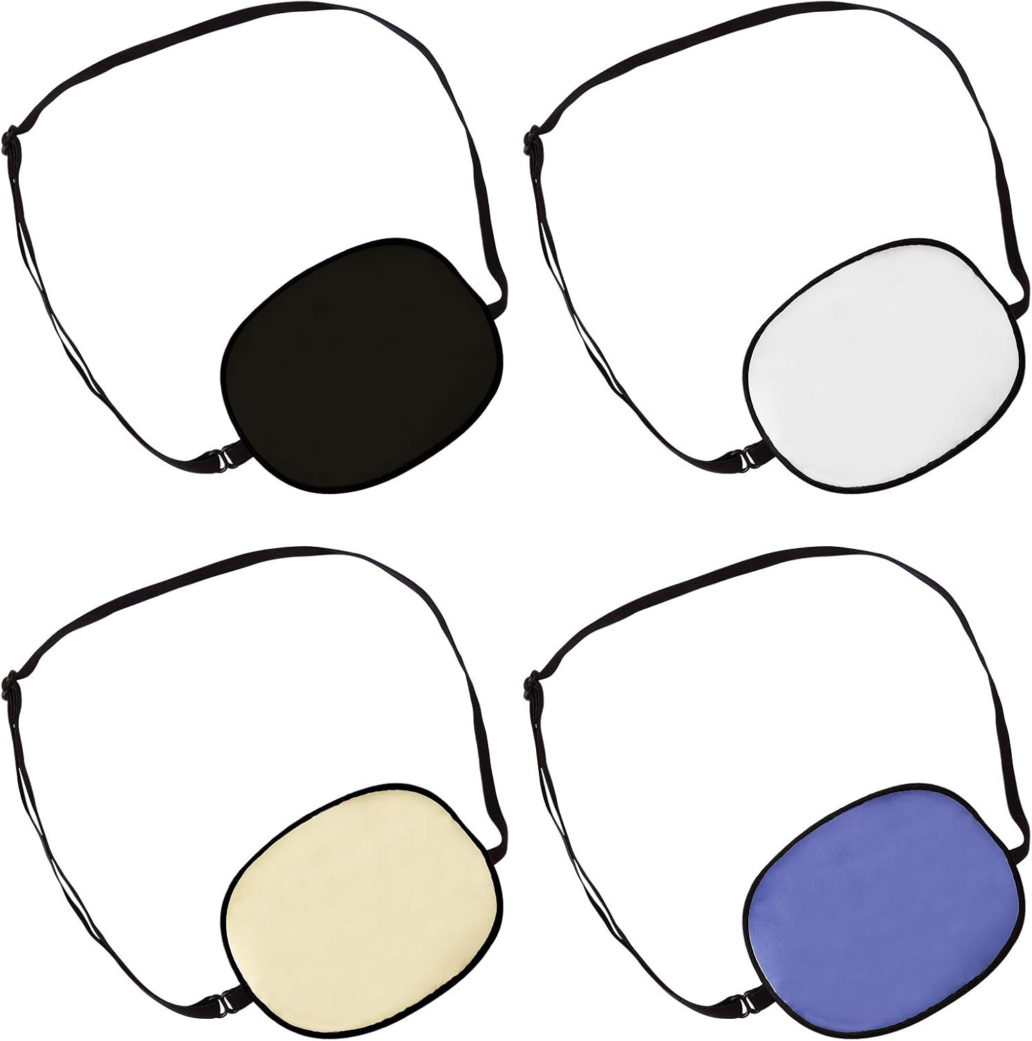 Amazon.com: Lamoutor 4Pcs Natural Silk Eye Patch with Adjustable Strap ...