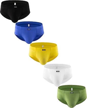 iKingsky Men's Seamless Front Pouch Briefs Sexy Low Rise Cheeky Modal ...