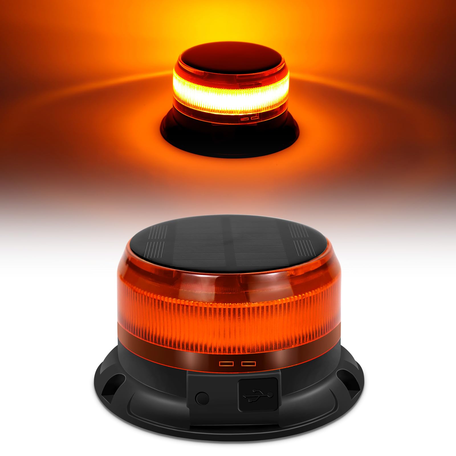 Snapklik.com : Solar Beacon Lights Amber Strobe Lights 30W Rechargeable ...