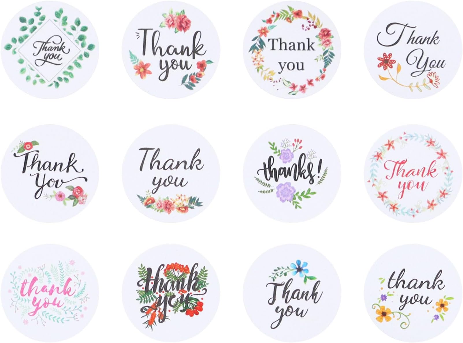 120Pcs Thank You Stickers, Thank You Round Label Sticker, 2.4cm Thank ...