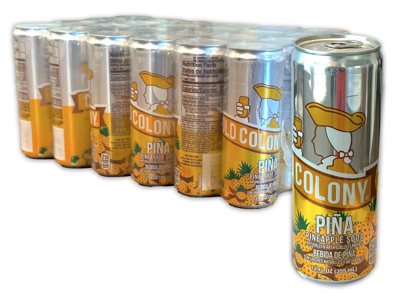Amazon.com: Old Colony Pineapple Soda (24 pack) Refresco de Piña