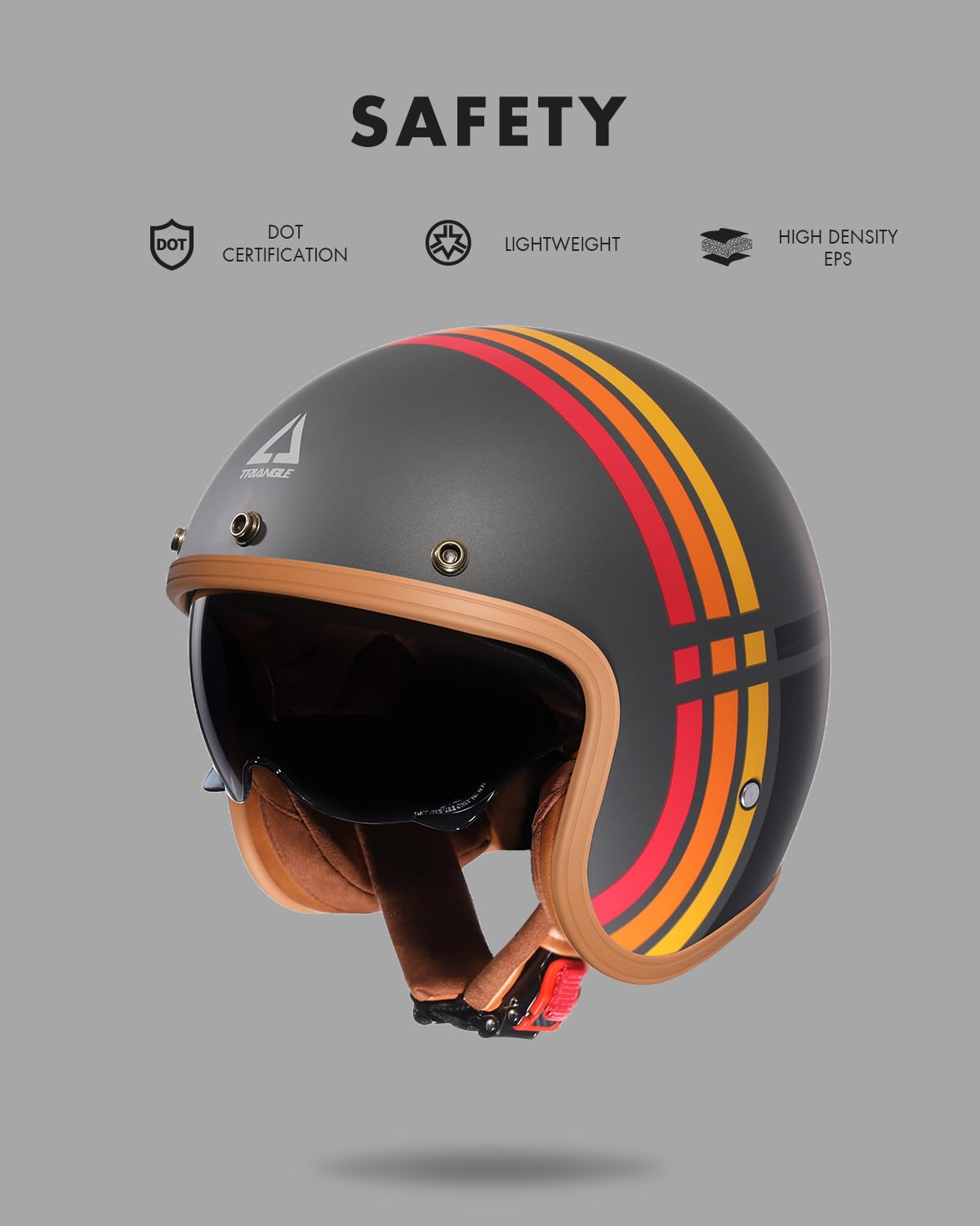 Snapklik.com : TRIANGLE Open Face Motorcycle Helmet 3/4 Retro Helmets ...