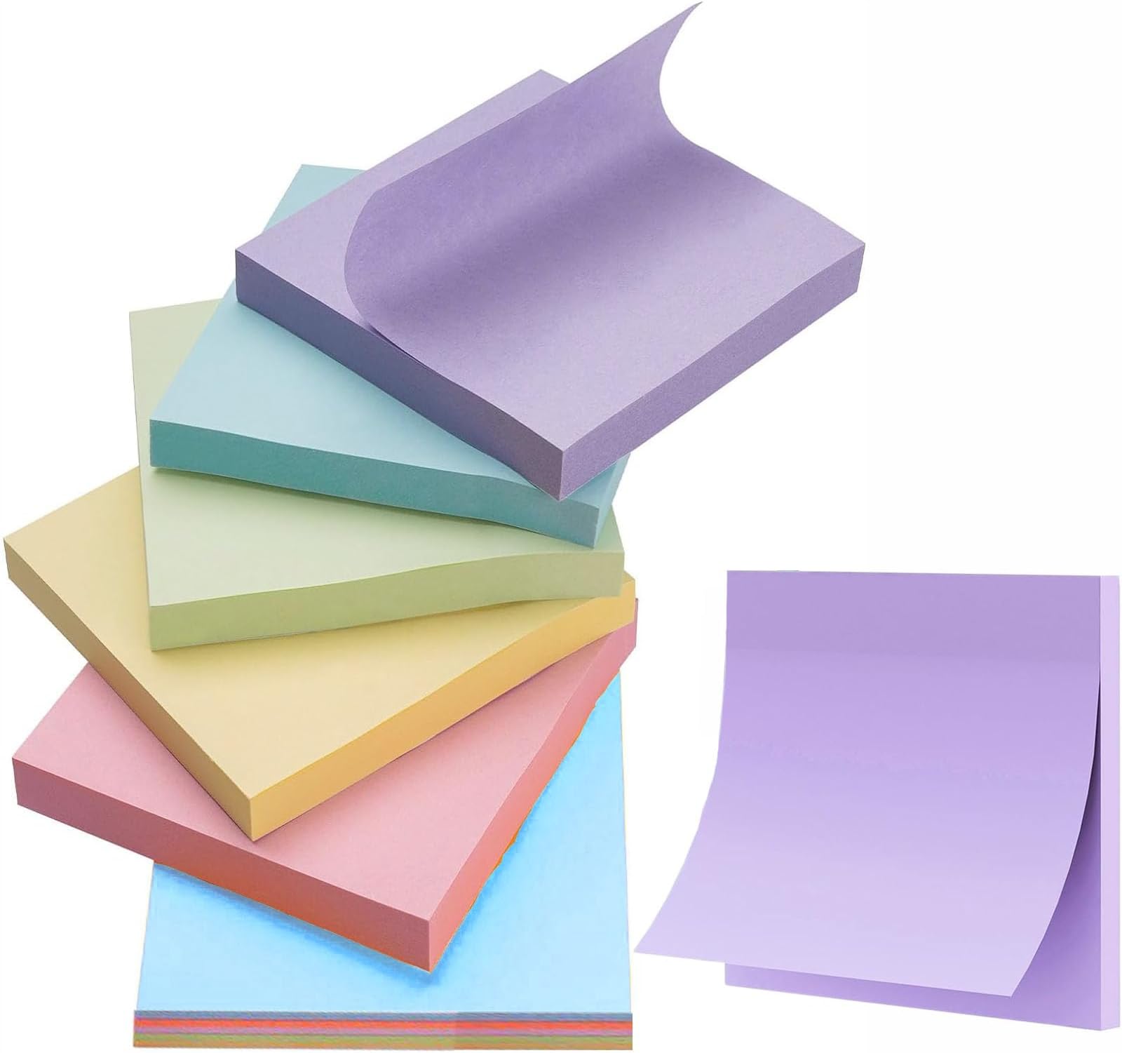 Early Buy Self-Stick Notes Sticky Notes 100 Sheets/Pad 6 Candy Colors 3 ...